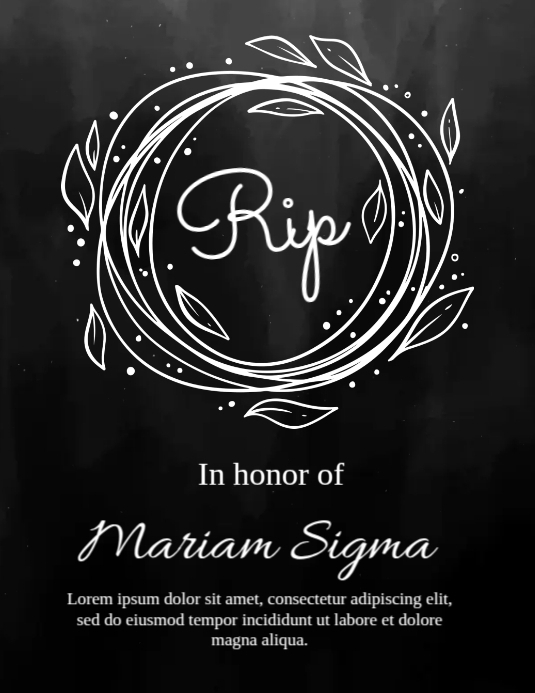 Funeral Honor Card Template | PosterMyWall