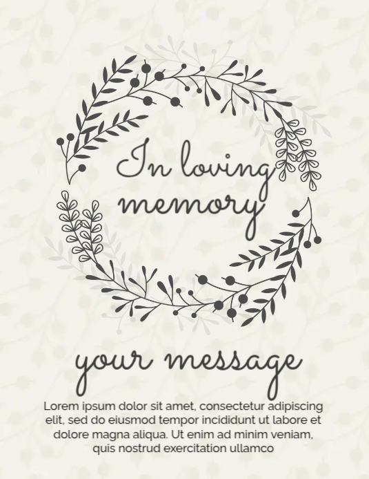 Funeral In Loving Memory เทมเพลต | PosterMyWall