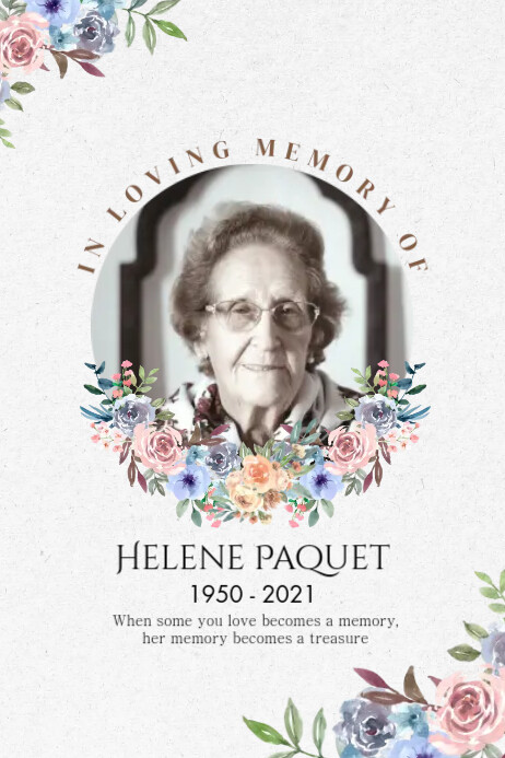 FUNERAL IN LOVING MEMORY OF Template | PosterMyWall