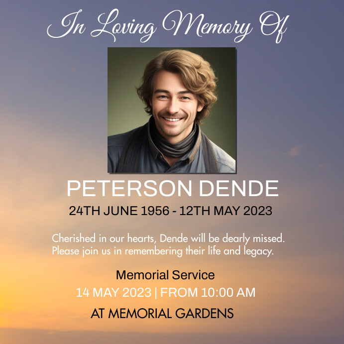 Funeral instagram post Template | PosterMyWall