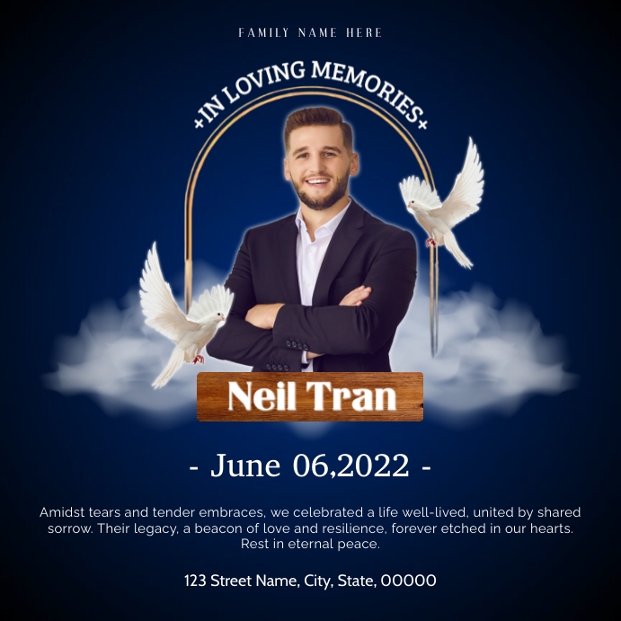 Funeral Instagram post Template | PosterMyWall