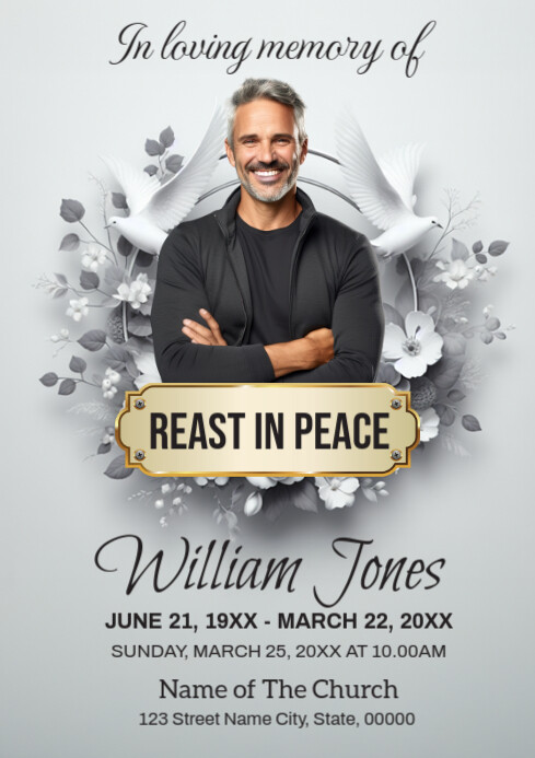 Funeral Invitation Template | PosterMyWall