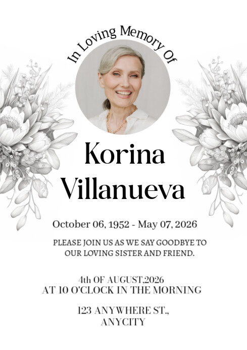 Funeral invitation Template | PosterMyWall