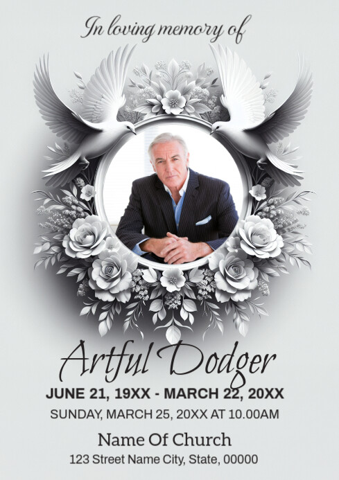 Funeral Invitation Flyer Template | PosterMyWall