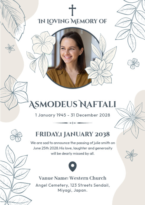 Plantilla de Funeral Invitation Flyer | PosterMyWall