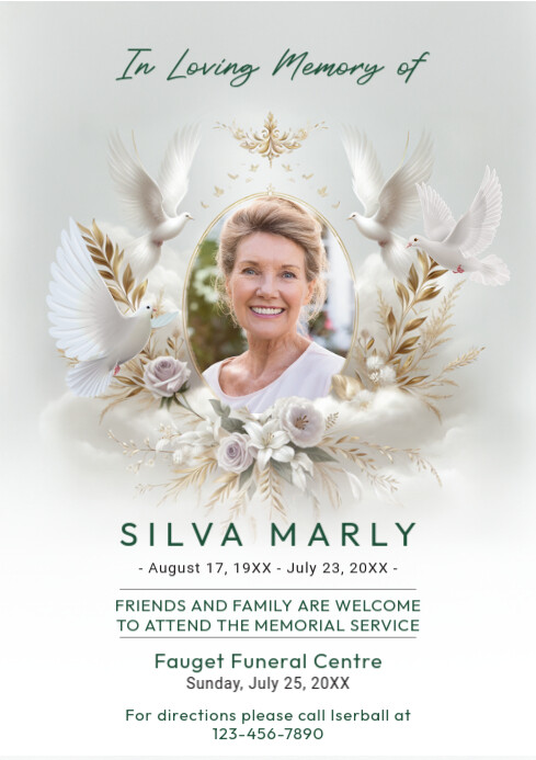 Funeral Invitation Flyer Template | PosterMyWall