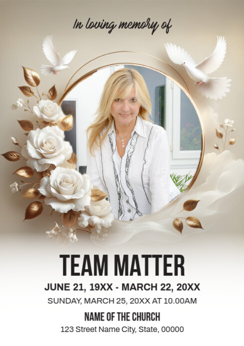 Funeral Invitation Flyer Template | PosterMyWall