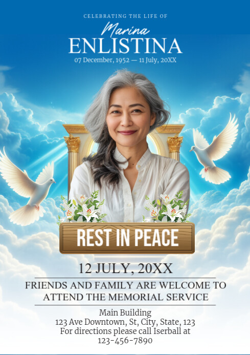 Funeral Invitation Flyer Template | PosterMyWall