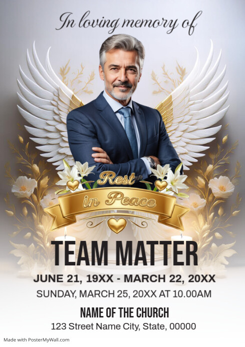Funeral Invitation Flyer Template | PosterMyWall