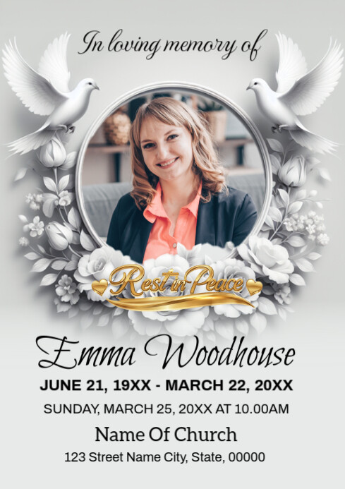 Copy of Funeral Invitation Flyer Template | PosterMyWall