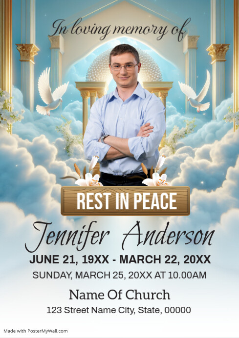 Funeral Invitation Flyer Template | PosterMyWall