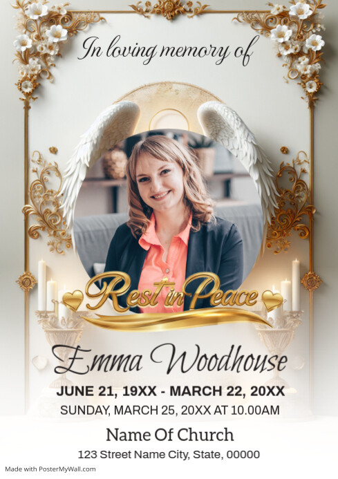 Copy of Funeral Invitation Flyer Template | PosterMyWall