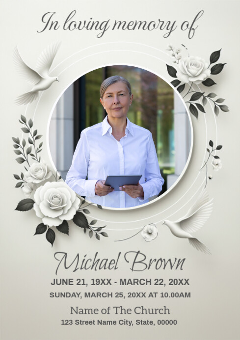 Funeral Invitation Flyer Template | PosterMyWall