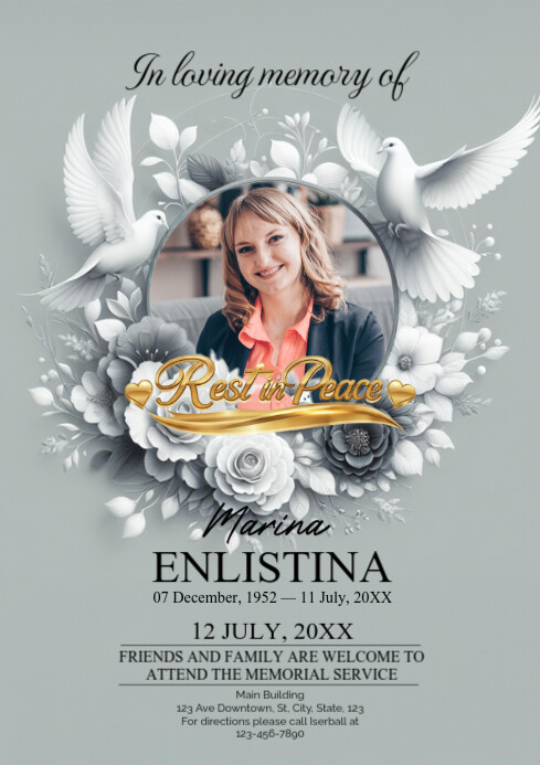 Funeral Invitation Flyer Template | PosterMyWall