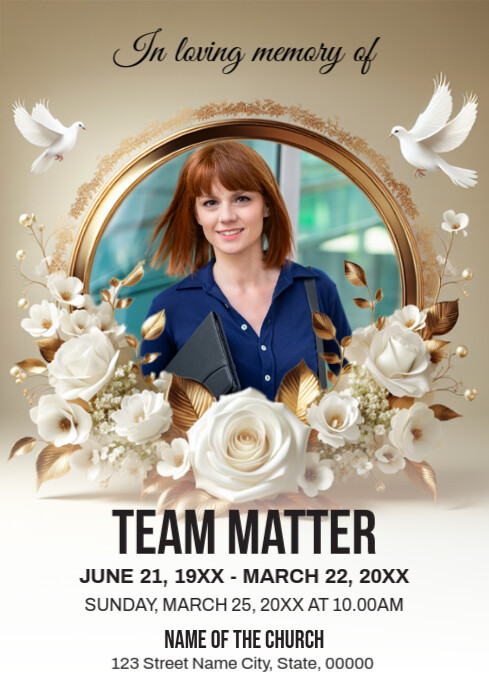 Funeral Invitation Flyer Template | PosterMyWall