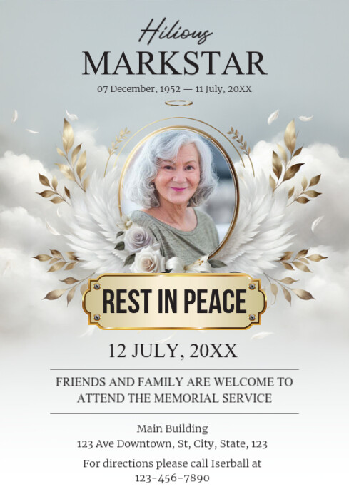 Funeral Invitation Flyer Template | PosterMyWall