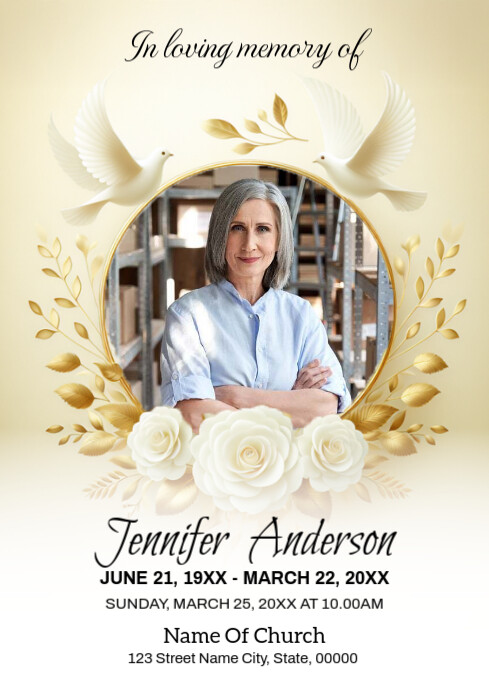 Funeral Invitation Flyer Template | PosterMyWall