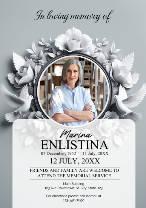 Funeral Invitation Flyer Template | PosterMyWall