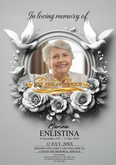 Funeral Invitation Flyer Template | PosterMyWall