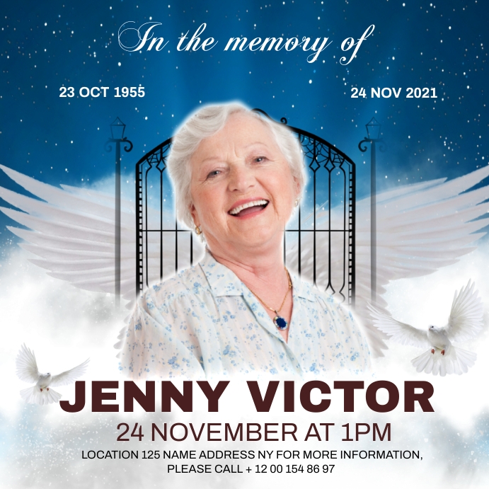 Funeral invitation instagram post Template | PosterMyWall