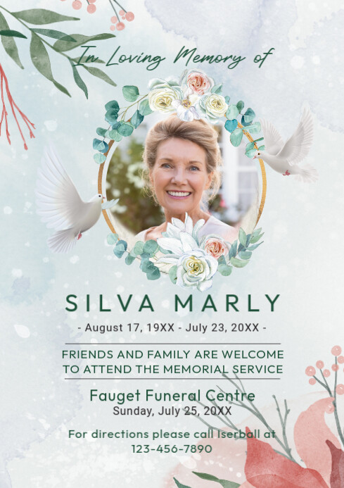 Funeral Invitation Poster Template | PosterMyWall