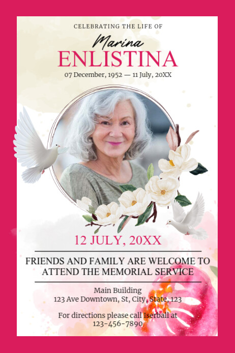 Funeral Invitation Poster Template | PosterMyWall
