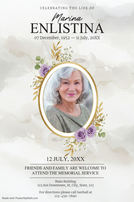 Funeral Invitation Poster Template | PosterMyWall