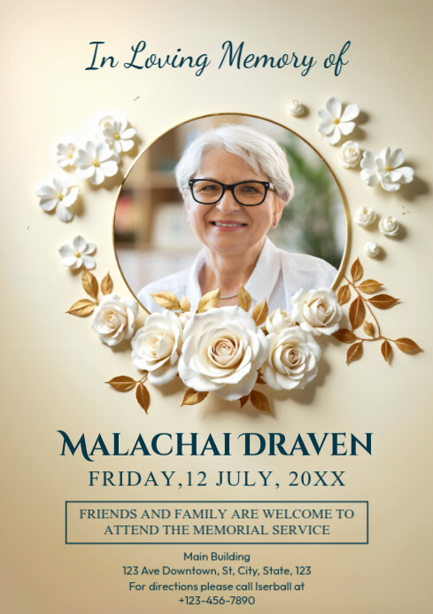Funeral Invitation Poster Template | PosterMyWall