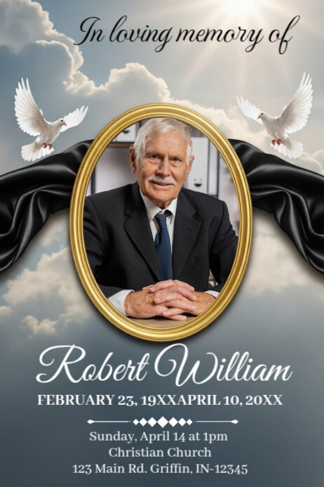 Funeral Invitation Poster Template | PosterMyWall