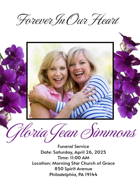 Funeral Memorial Announcement Template | PosterMyWall