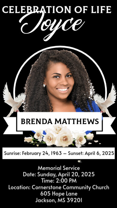 Funeral Memorial Announcement Template | PosterMyWall