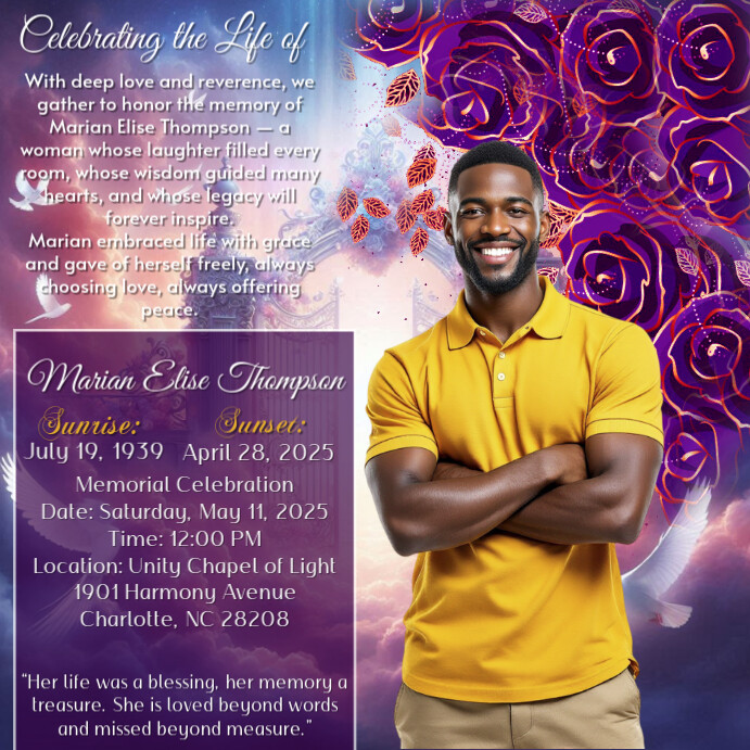 Funeral Memorial Rest In Heaven Flyer Template | PosterMyWall