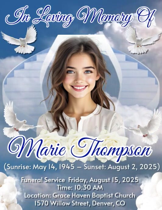 Copy of Funeral Memorial Rest In Heaven Flyer | PosterMyWall