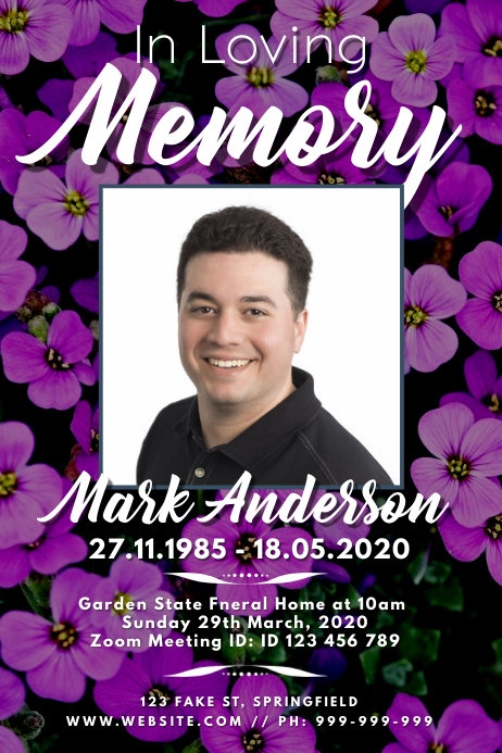Funeral Notice Poster Template | PosterMyWall
