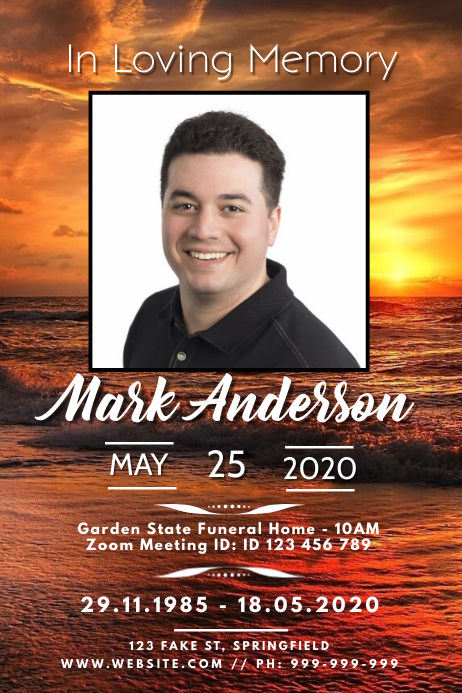 Funeral Notice Poster Template | PosterMyWall