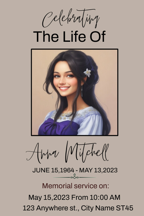 funeral poster Template | PosterMyWall