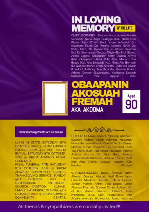 Copy of Funeral Poster Design Template | PosterMyWall