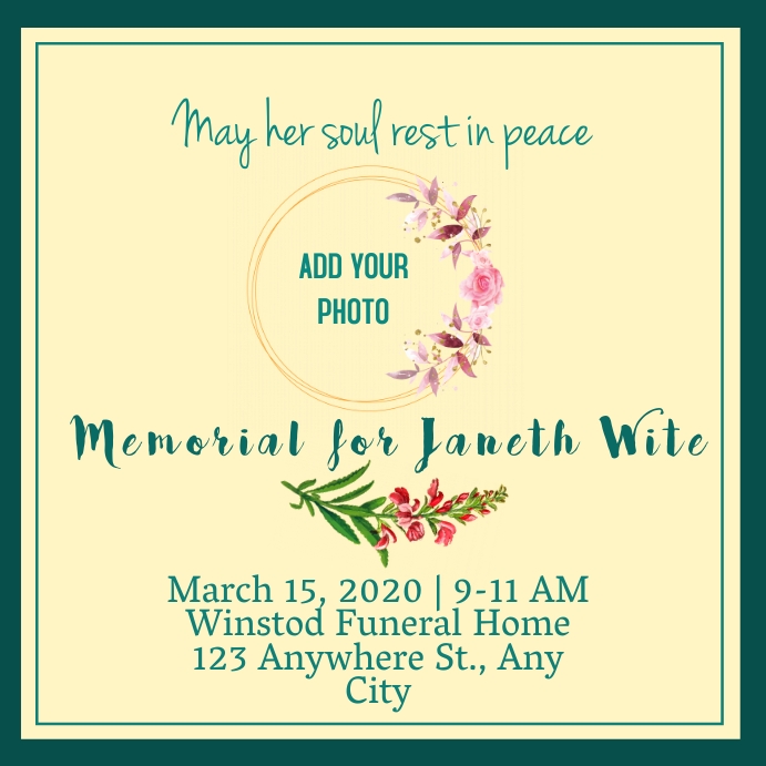 Funeral poster Template | PosterMyWall
