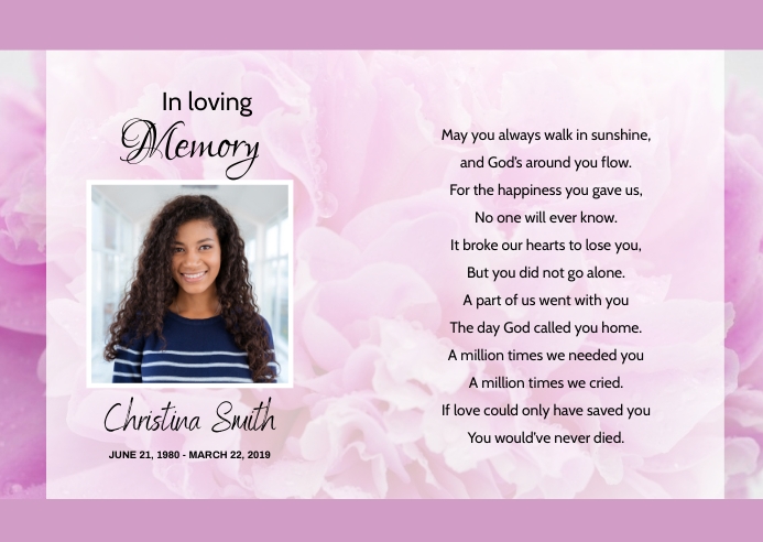 Funeral Prayer Card Template | PosterMyWall