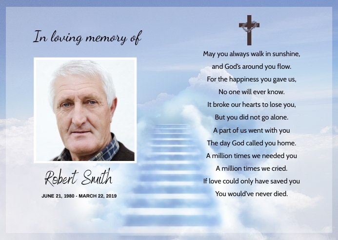 Funeral Prayer Card Template | PosterMyWall
