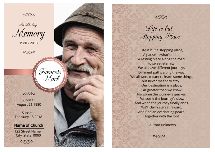 Funeral Prayer Card Template | PosterMyWall