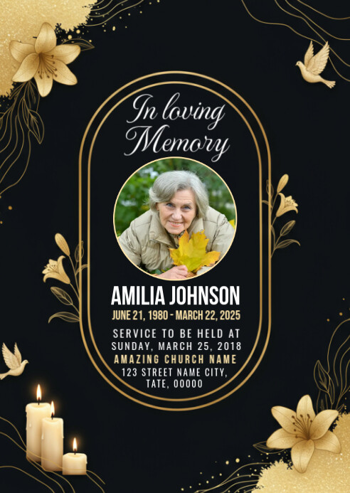 Funeral Program A6 Template | PosterMyWall
