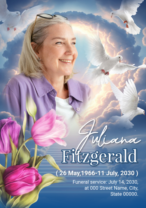 Funeral Program Announcement Template | PosterMyWall