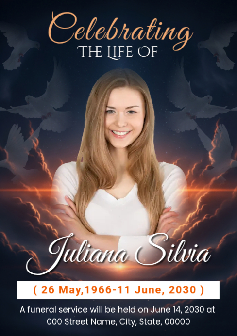 Funeral Program Announcement Template | PosterMyWall