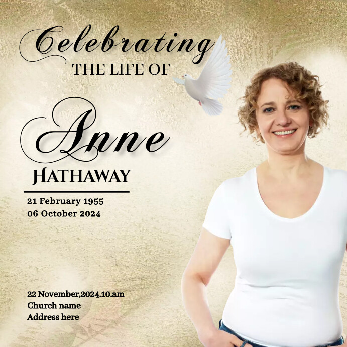 Funeral Program Announcement instagram post ( Template | PosterMyWall