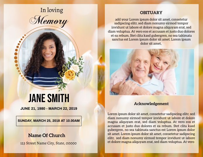 Funeral Program Card Template | PosterMyWall