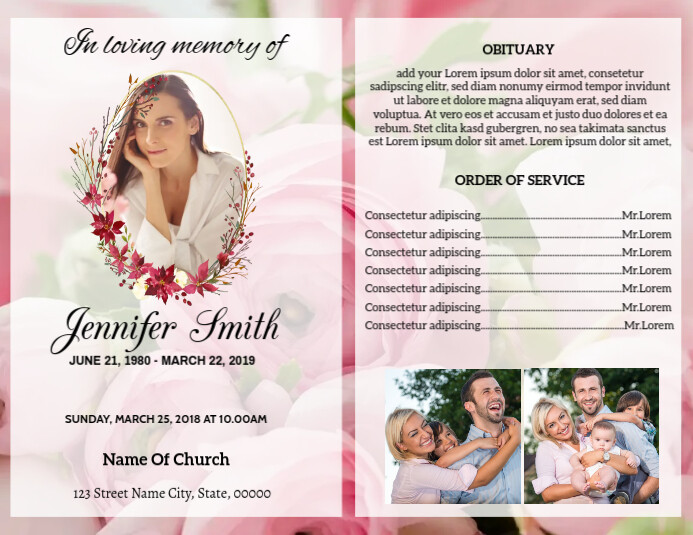 Modèle de Carte de Programme Funéraire | PosterMyWall