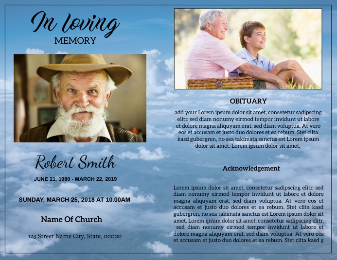 Funeral Program Card Template | PosterMyWall