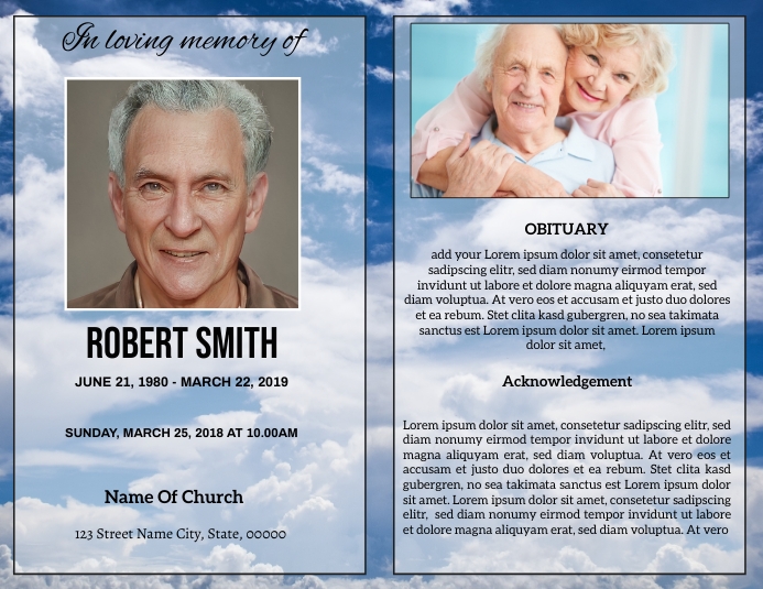 Funeral Program Card Template | PosterMyWall