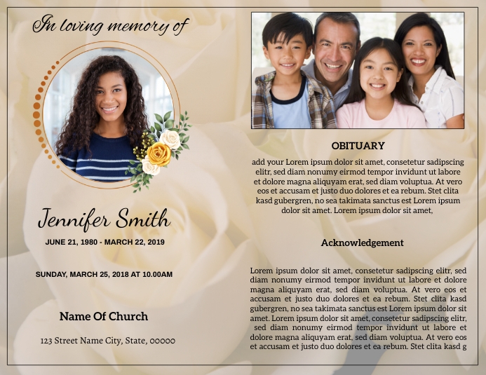 Funeral Program Card Template | PosterMyWall